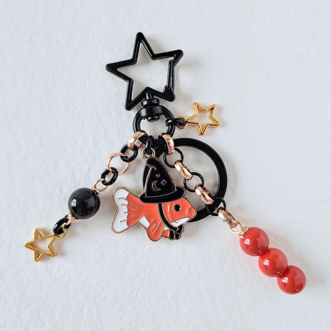 Wizard Fish Keychain | Halloween | Witchy Purse Charm | Summerween ...