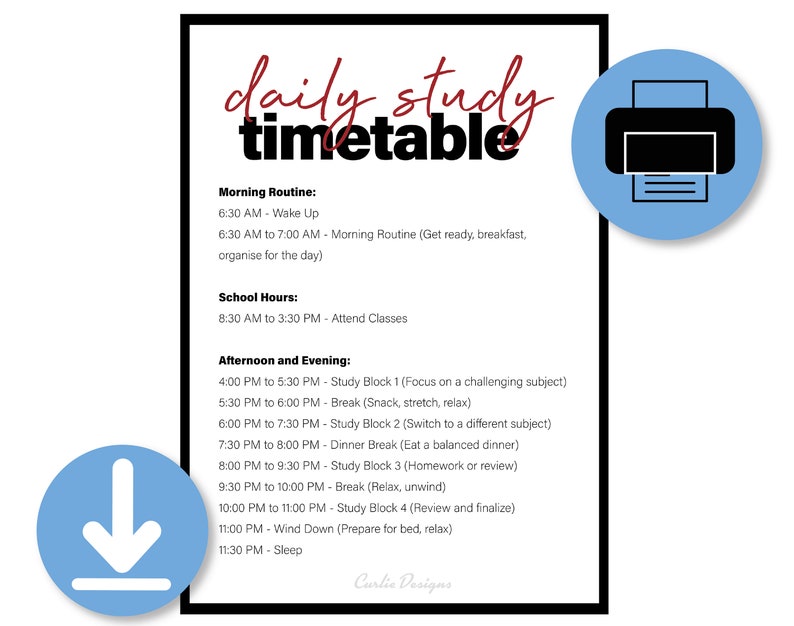 Perfect STUDY ROUTINE for Students - Etsy