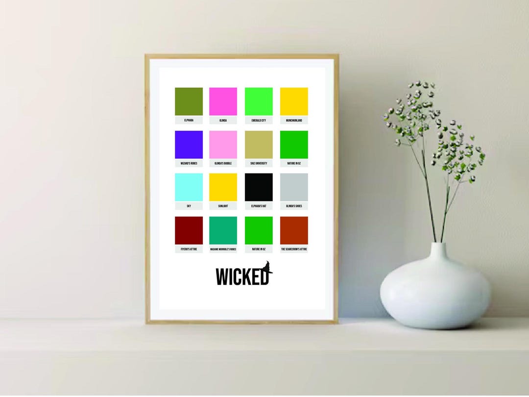 WICKED Digital Print - Movie Colour Codes - Etsy