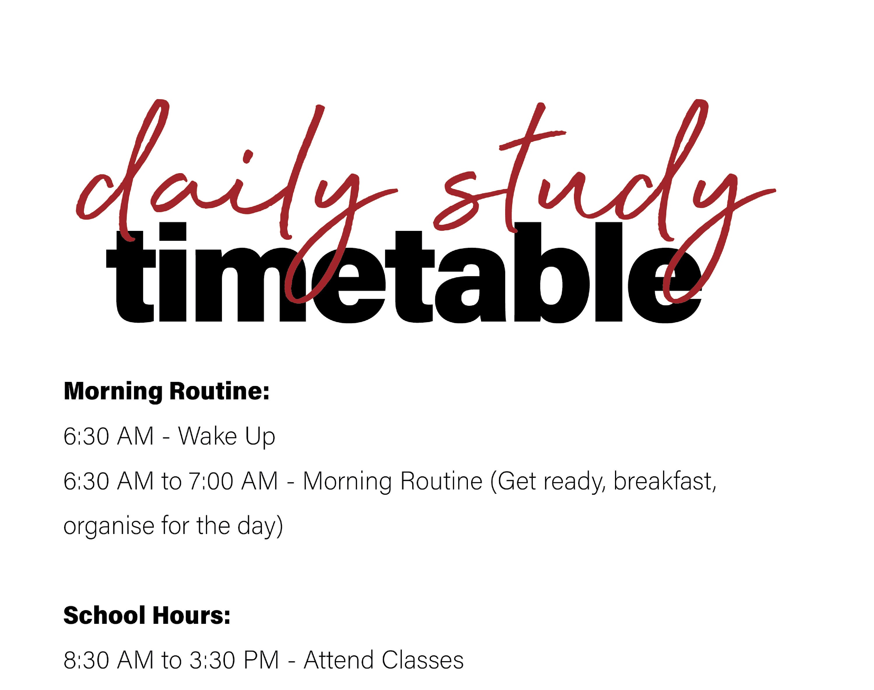 Perfect STUDY ROUTINE for Students - Etsy