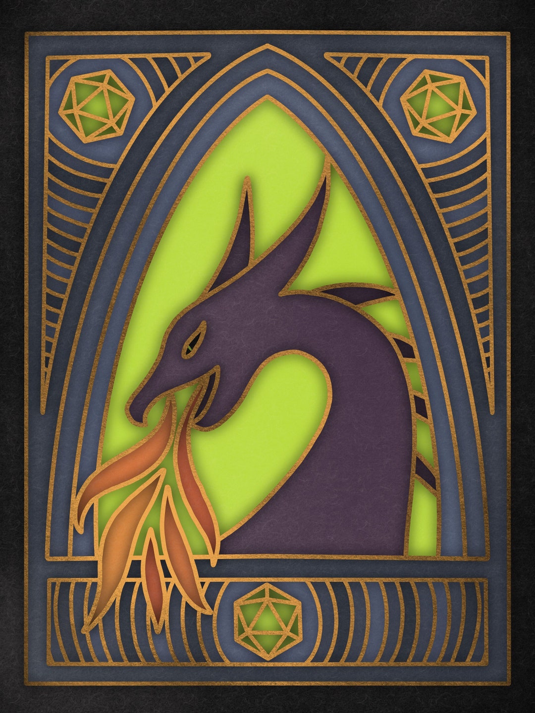 Dragon's Fire JPG Digital Download Nerdy Tabletop Fantasy RPG Gift ...