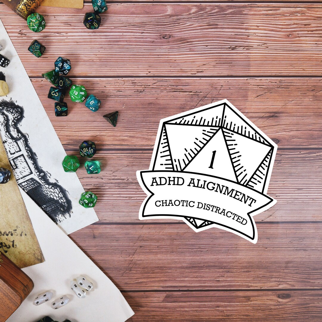 ADHD Alignment Chaotic Distracted Waterproof Bubble Free Vinyl Sticker ...