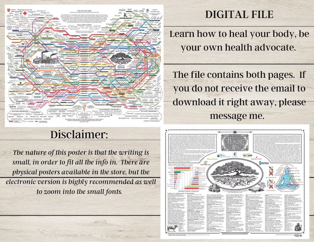 The Healing Web Healing Chart ONLY Digital Poster Size BOTH Pages 24x18 ...