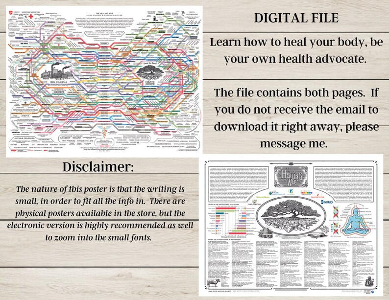 The Healing Web Healing Chart ONLY Digital Poster Size BOTH Pages 24x18 ...