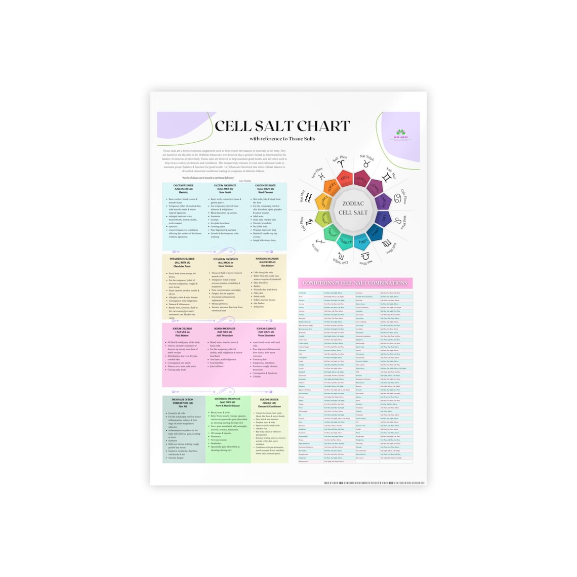Cell Salt Chart, Tissue Salt Chart, Homeopathic Cell Salts, Holistic ...