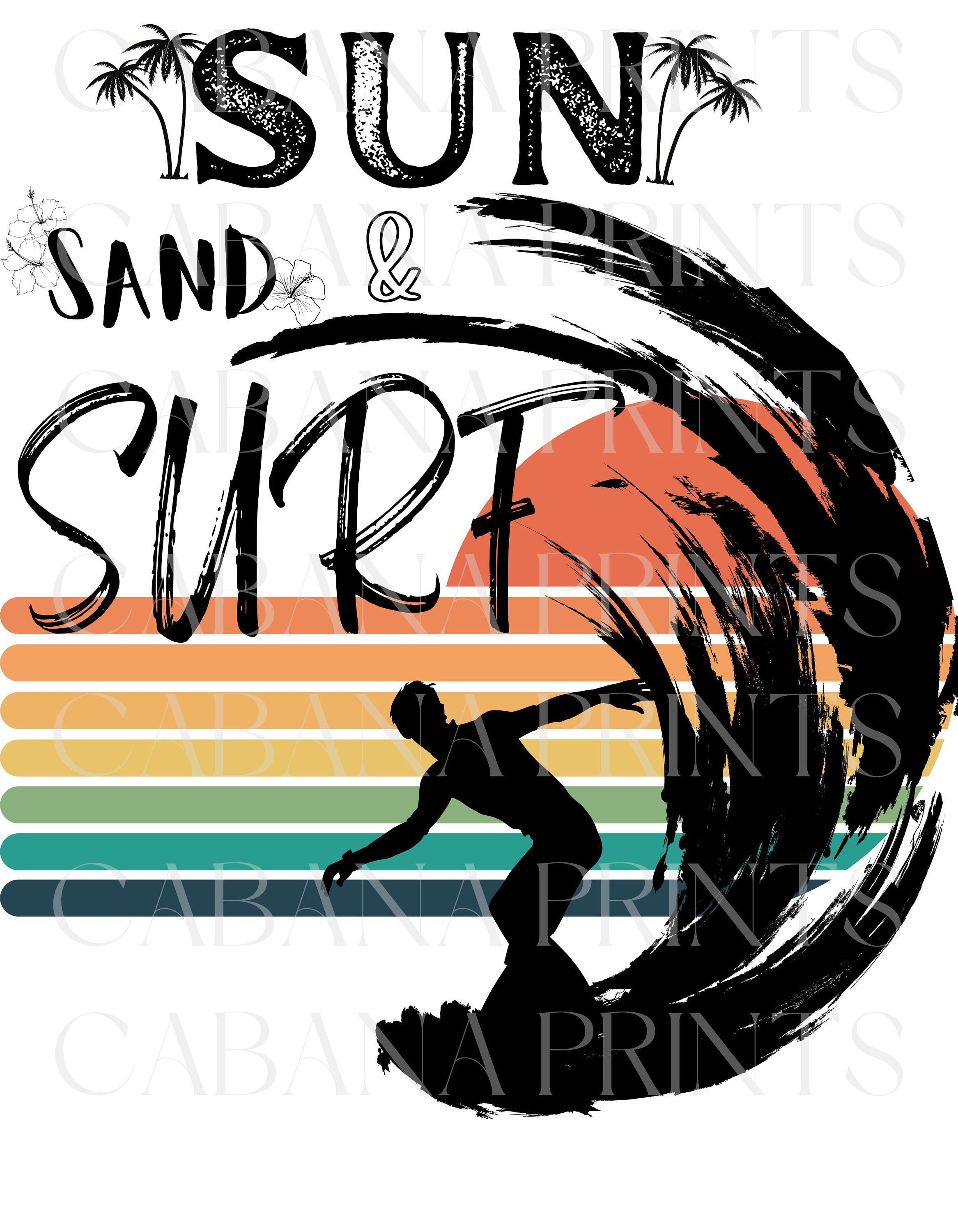 Sun Sand & Surf, PNG, Beach Sublimation - Etsy