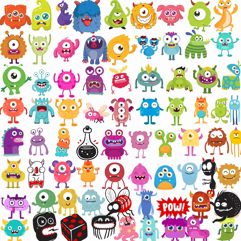 Cute Colorful Monster Svg, Funny Monsters Svg Cut Files,cute Monster ...