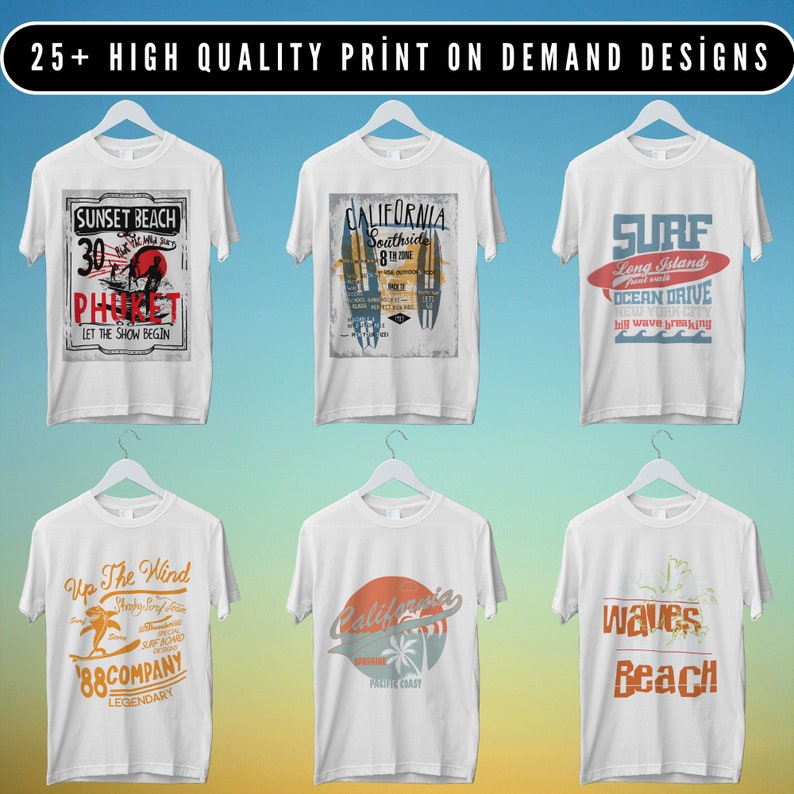 Premium Surfing T-shirt Designs, Tropical Cut File, Beach Life Clipart ...