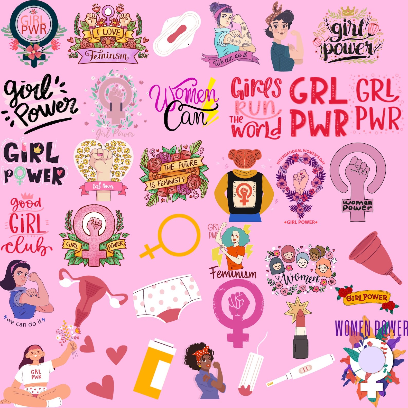Girl Power SVG, Girl Power Clipart, Girl Clipart, Feminist Clipart ...