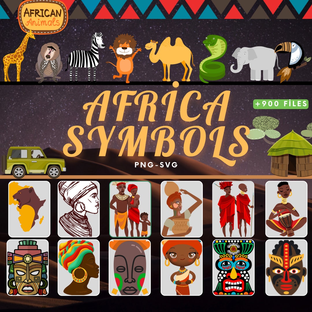 Africa Svg Bundle, Africa Symbols Svg, Africa Mask Svg, Africa Safari ...
