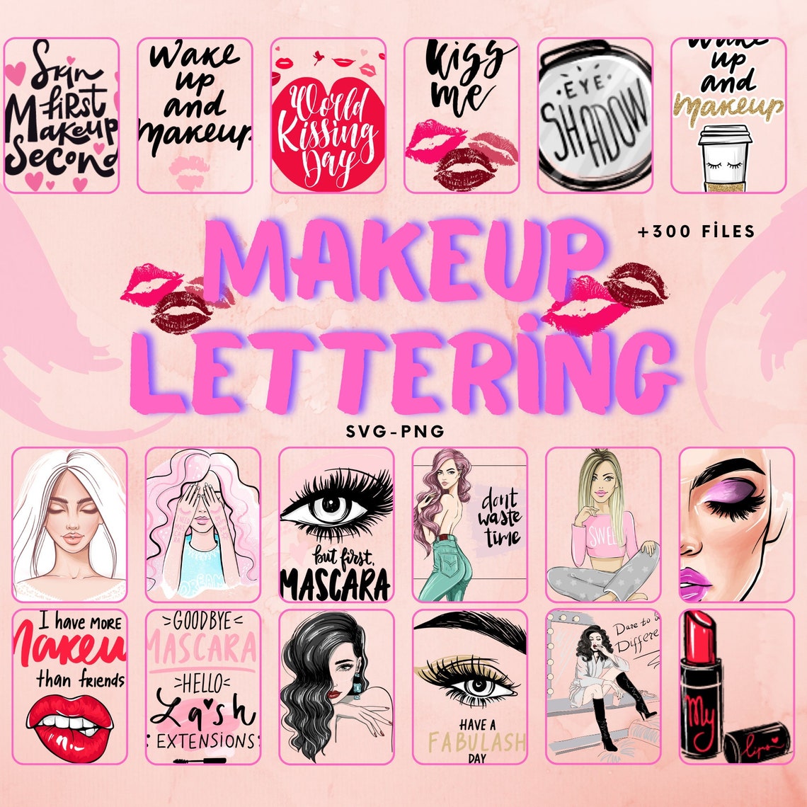 Makeup Bundle Svg, Beauty Svg, Glam Svg, Diva Svg, Glamour Svg, Makeup ...