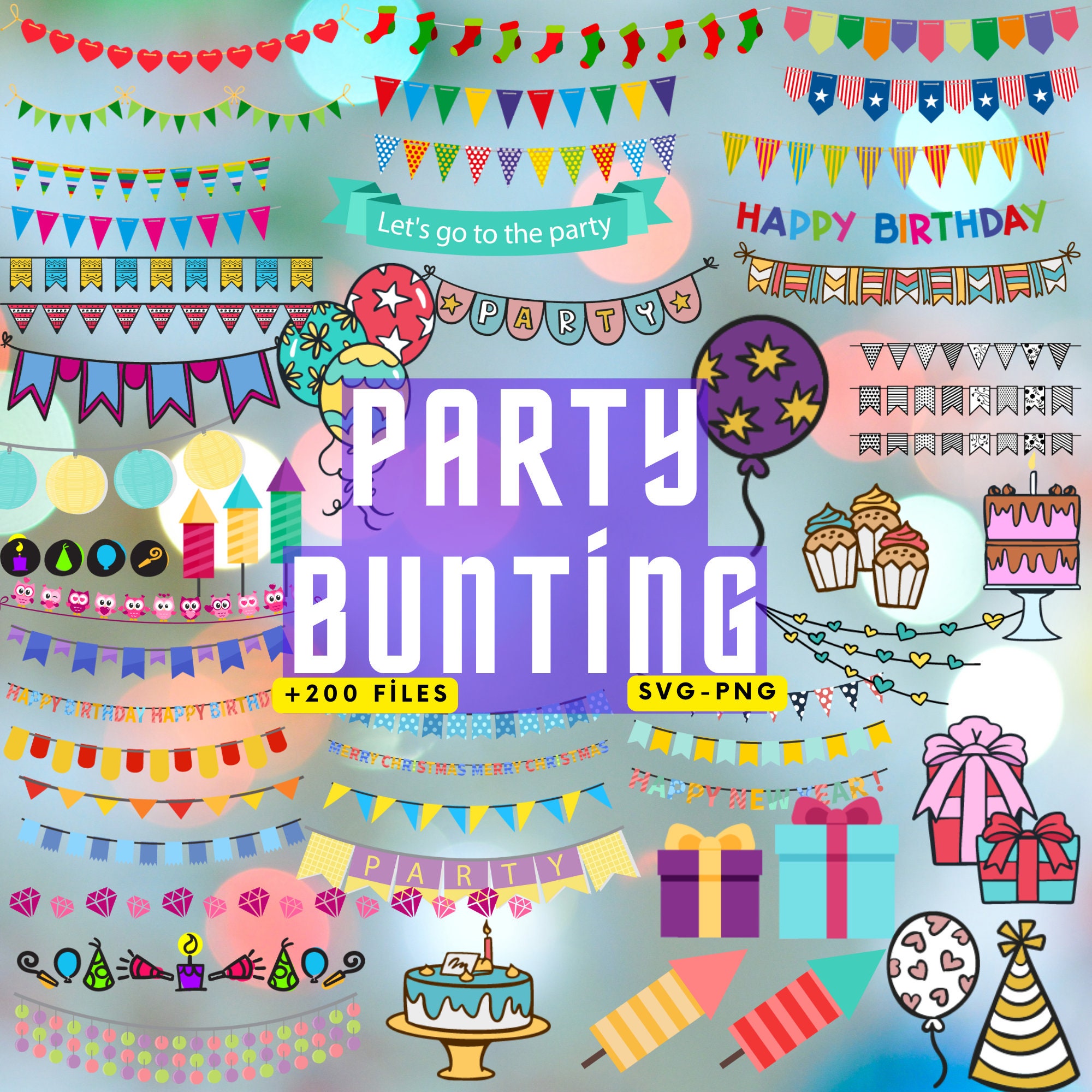 Party Bunting Svg , Flag Svg, Bunting Banner Clipart, Party Bunting ...