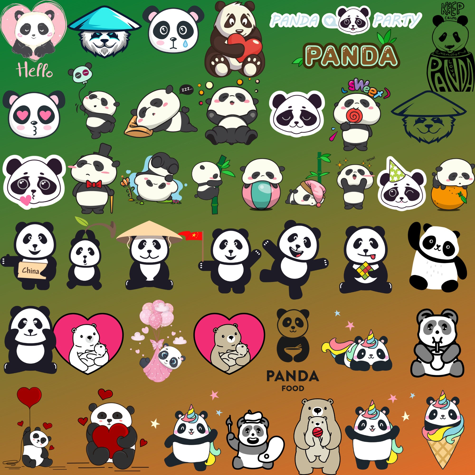Panda Svg Mega Bundle, Panda Head Svg, Panda Svg Bundle, Cute Little ...