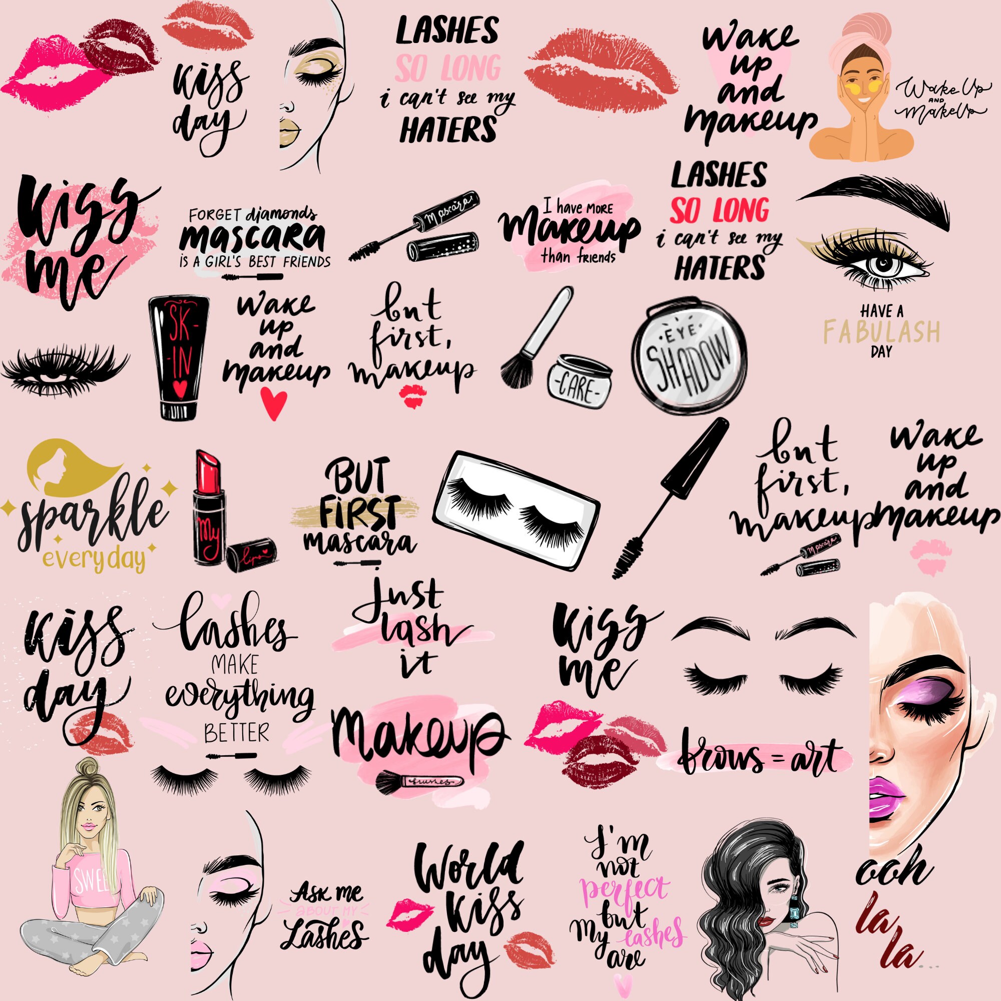 Makeup Bundle Svg, Beauty Svg, Glam Svg, Diva Svg, Glamour Svg, Makeup ...