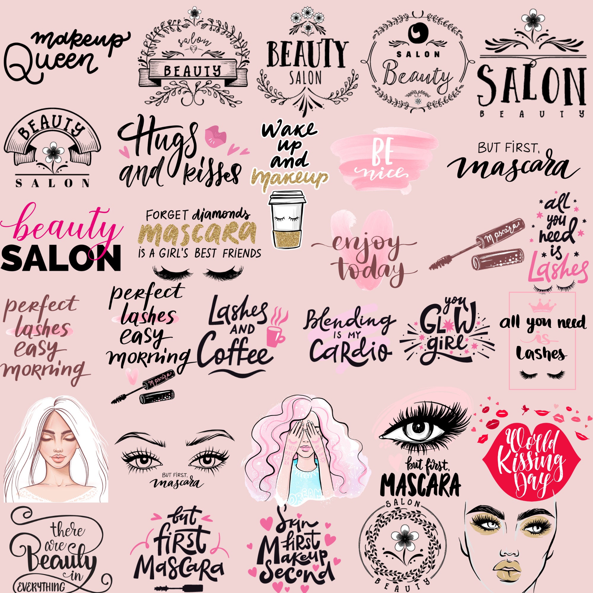 Makeup Bundle Svg, Beauty Svg, Glam Svg, Diva Svg, Glamour Svg, Makeup ...