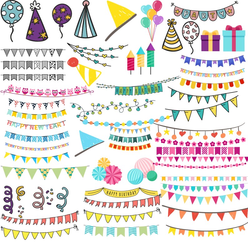 Party Bunting Svg , Flag Svg, Bunting Banner Clipart, Party Bunting ...