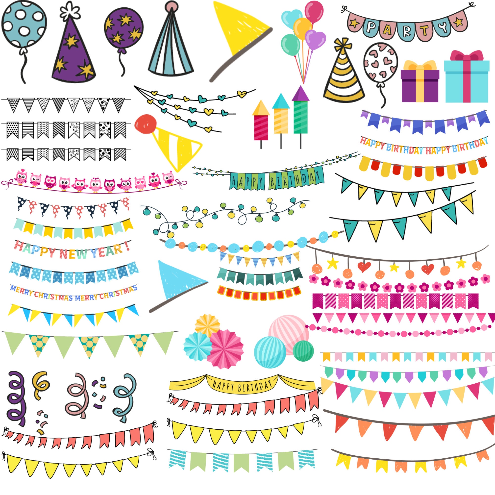 Party Bunting Svg , Flag Svg, Bunting Banner Clipart, Party Bunting ...