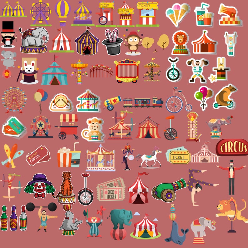 Circus Clipart, Circus Printable , Circus PNG and SVG, Carnival Clip ...