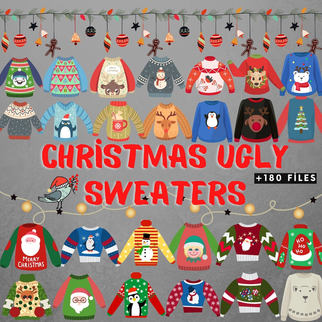 Ugly Christmas Sweater SVG , Christmas Sweater SVG, Christmas Clipart ...