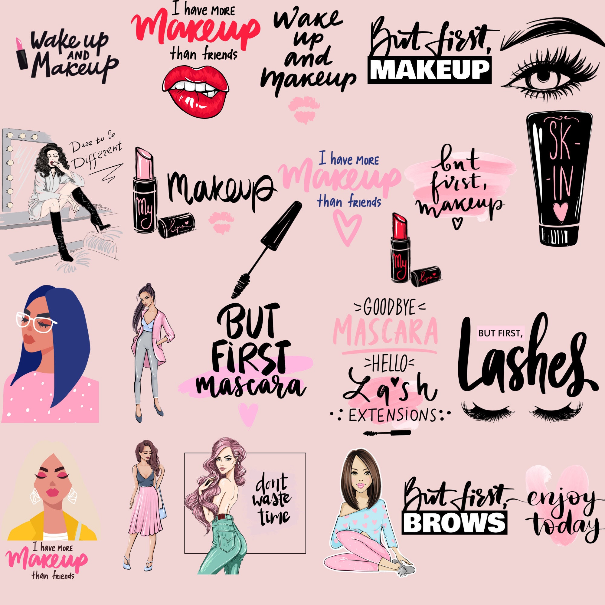 Makeup Bundle Svg, Beauty Svg, Glam Svg, Diva Svg, Glamour Svg, Makeup ...