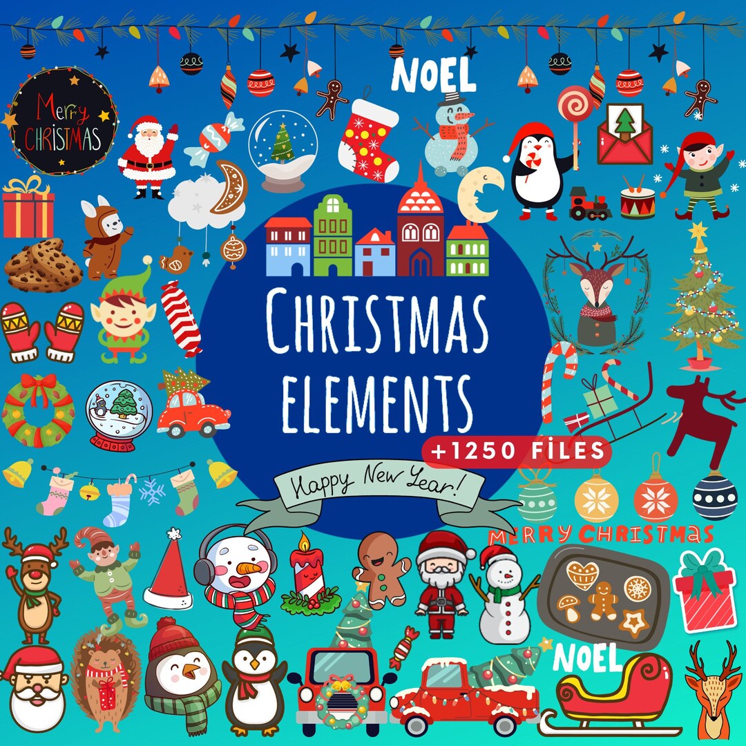 Christmas Elements SVG, MEGA BUNDLE 1250+ Designs ,christmas Svg ...