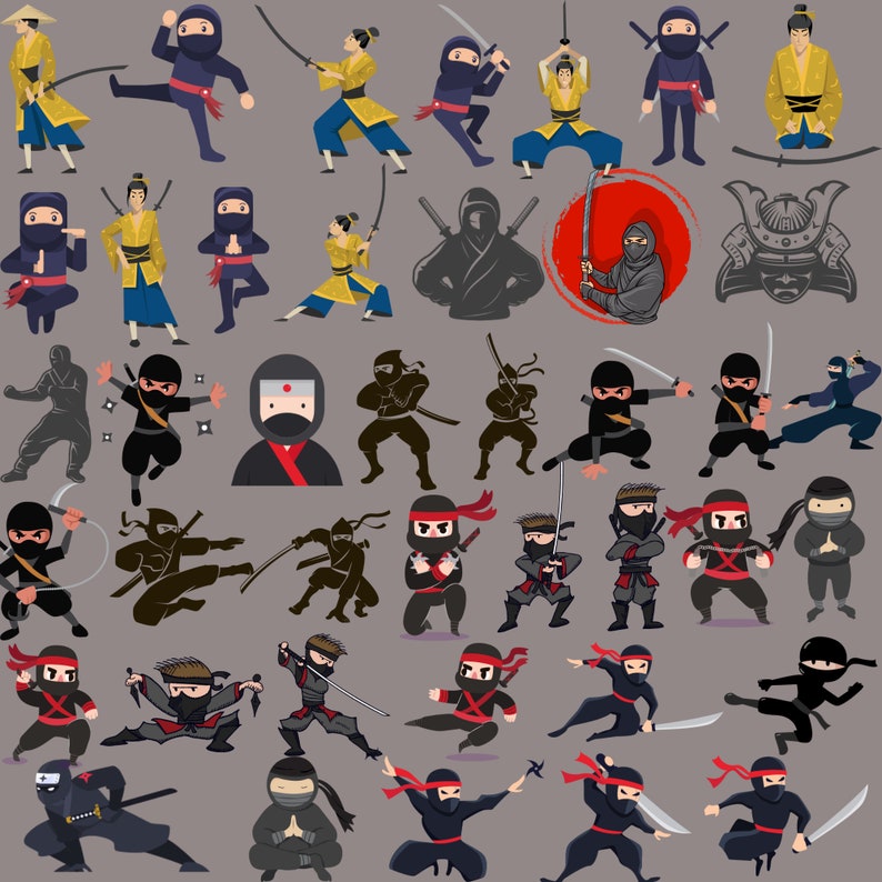Ninja Svg,warrior Svg,karate Kids,samurai SVG Bundle,japanese Warrior ...