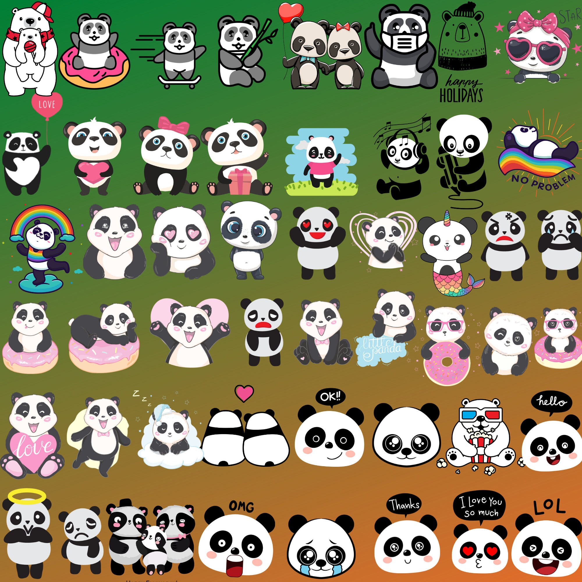 Panda Svg Mega Bundle, Panda Head Svg, Panda Svg Bundle, Cute Little ...