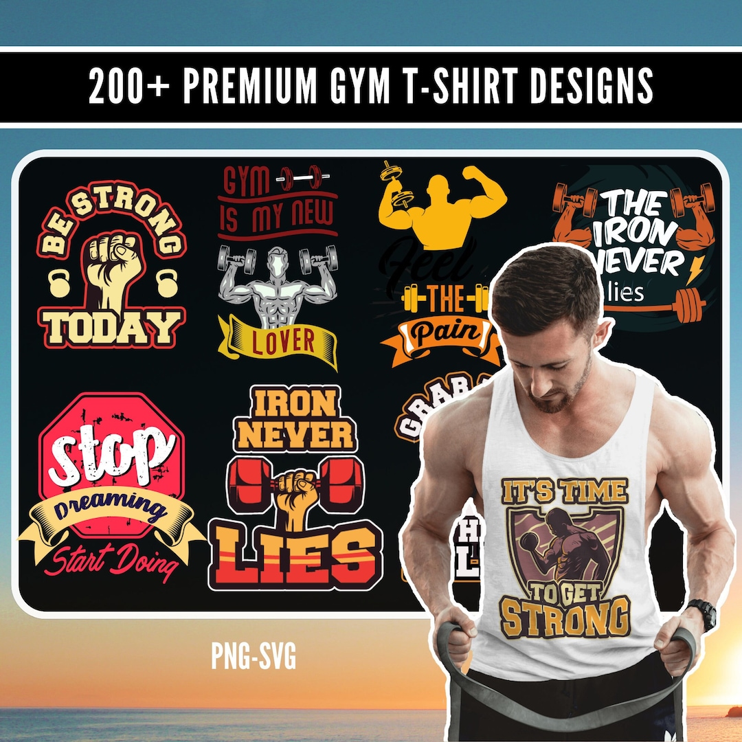 200+ Premium GYM Tshirt Desing, Fitness Svg, Workout Svg, Unique & High ...