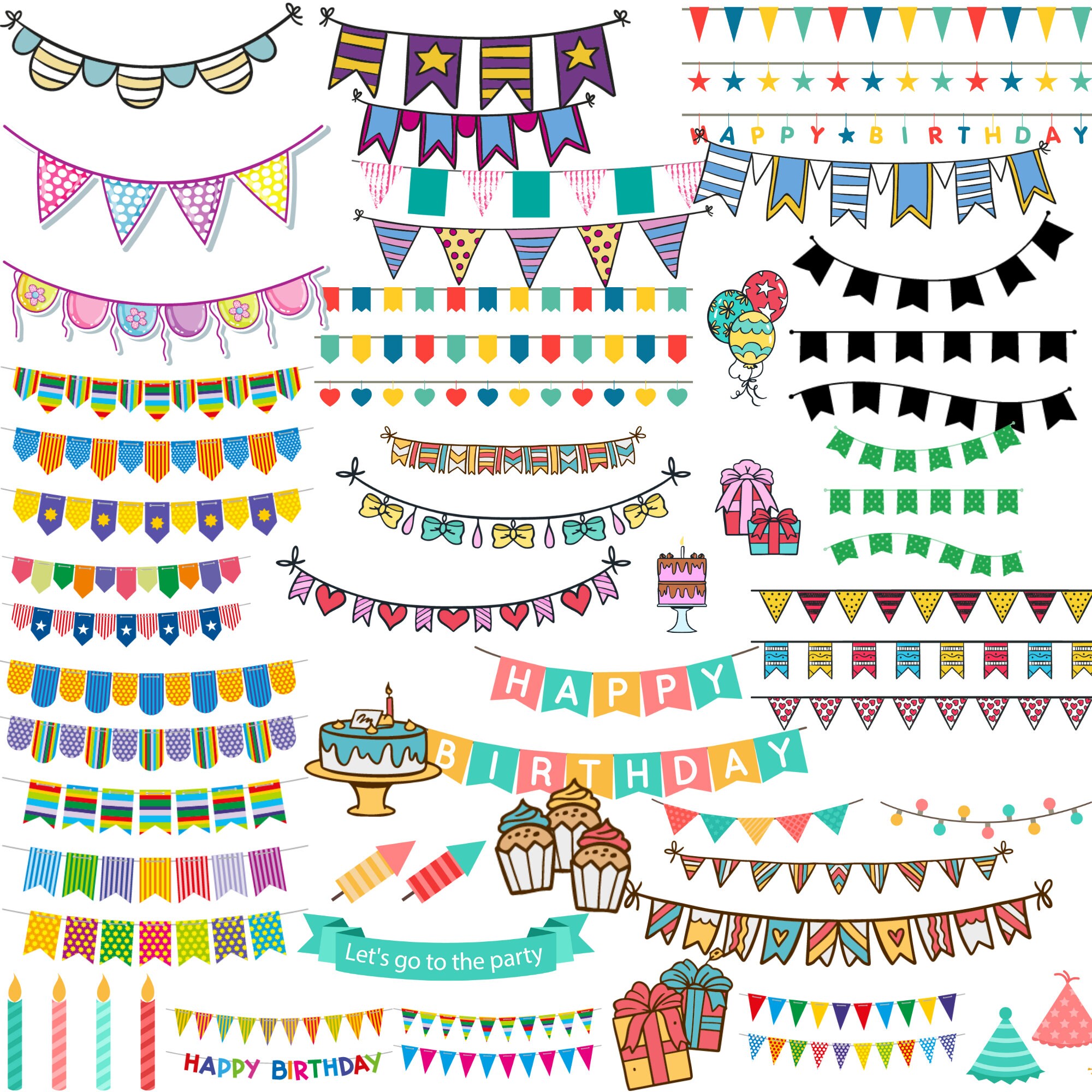 Party Bunting Svg , Flag Svg, Bunting Banner Clipart, Party Bunting ...