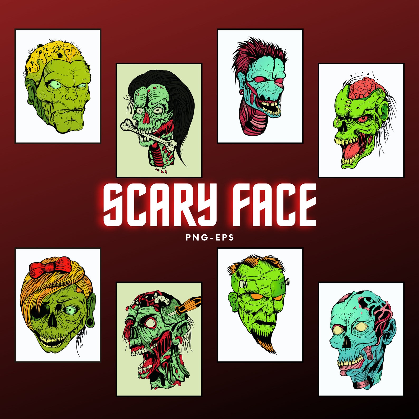 Scary Face Svg, Horror Svg Files, Artwork Typography T-shirt Design ...