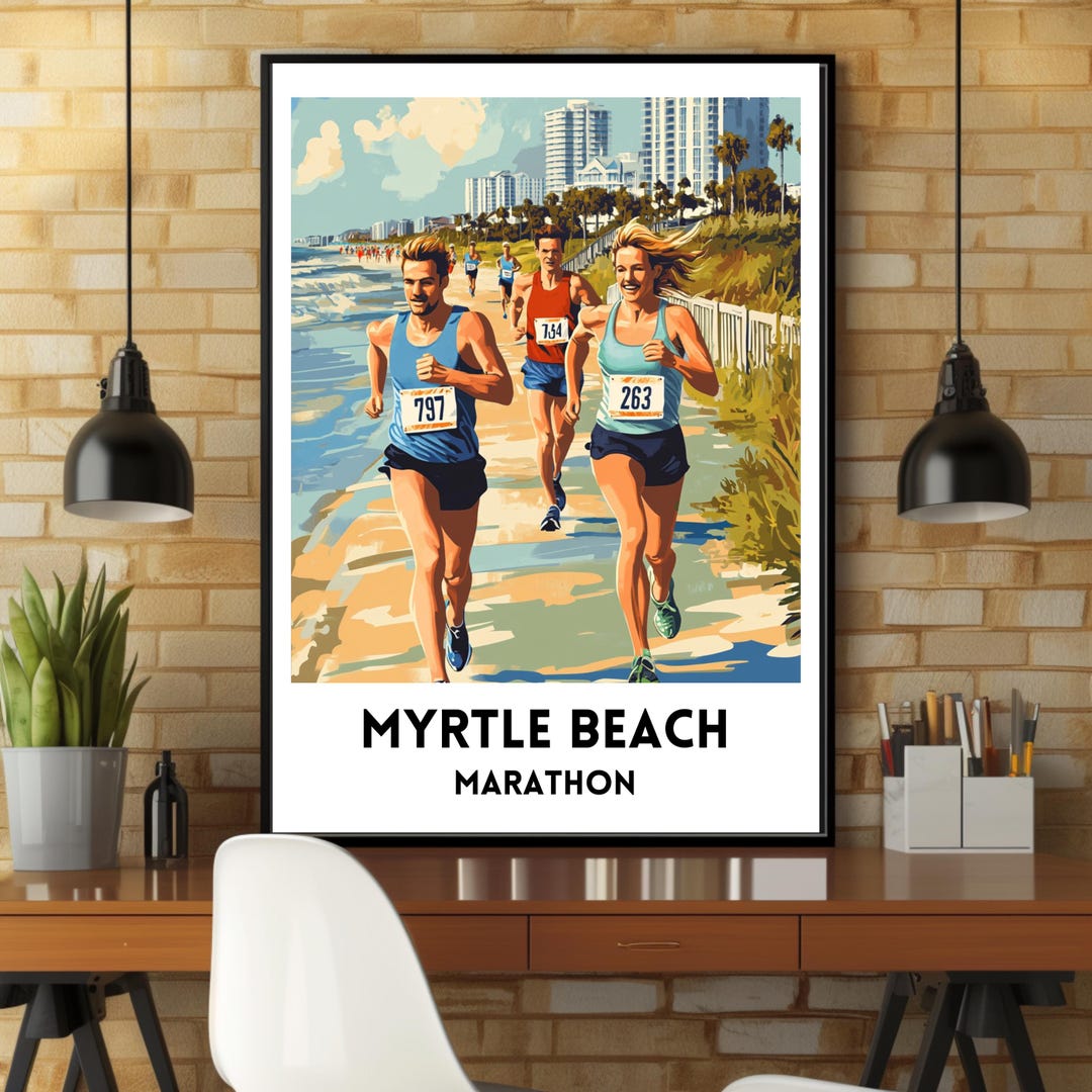 Myrtle Beach Marathon Poster | Myrtle Beach Marathon Gift | Myrtle ...