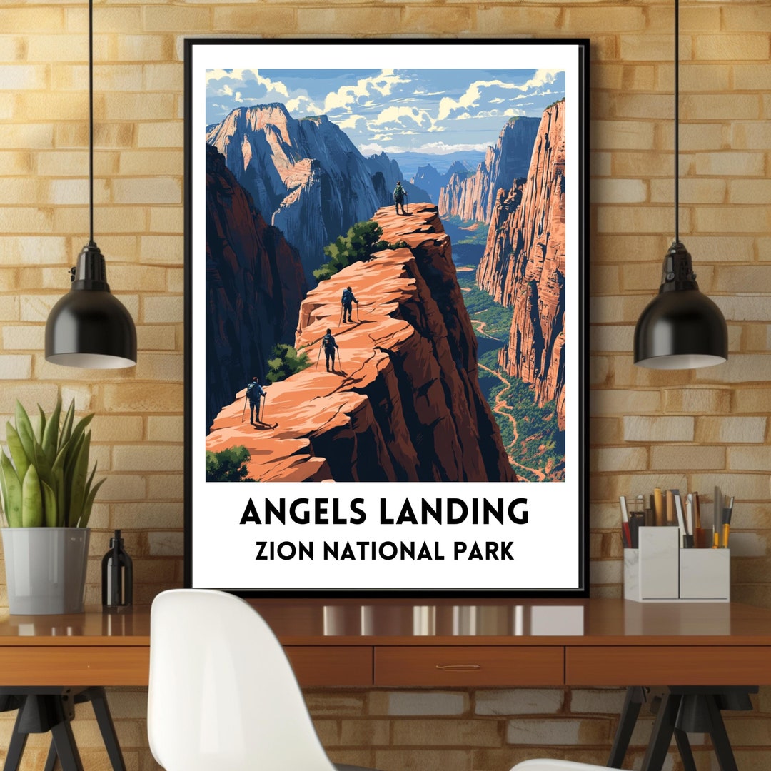 Angels Landing Poster | Angels Landing Gift | Zion National Park Poster ...