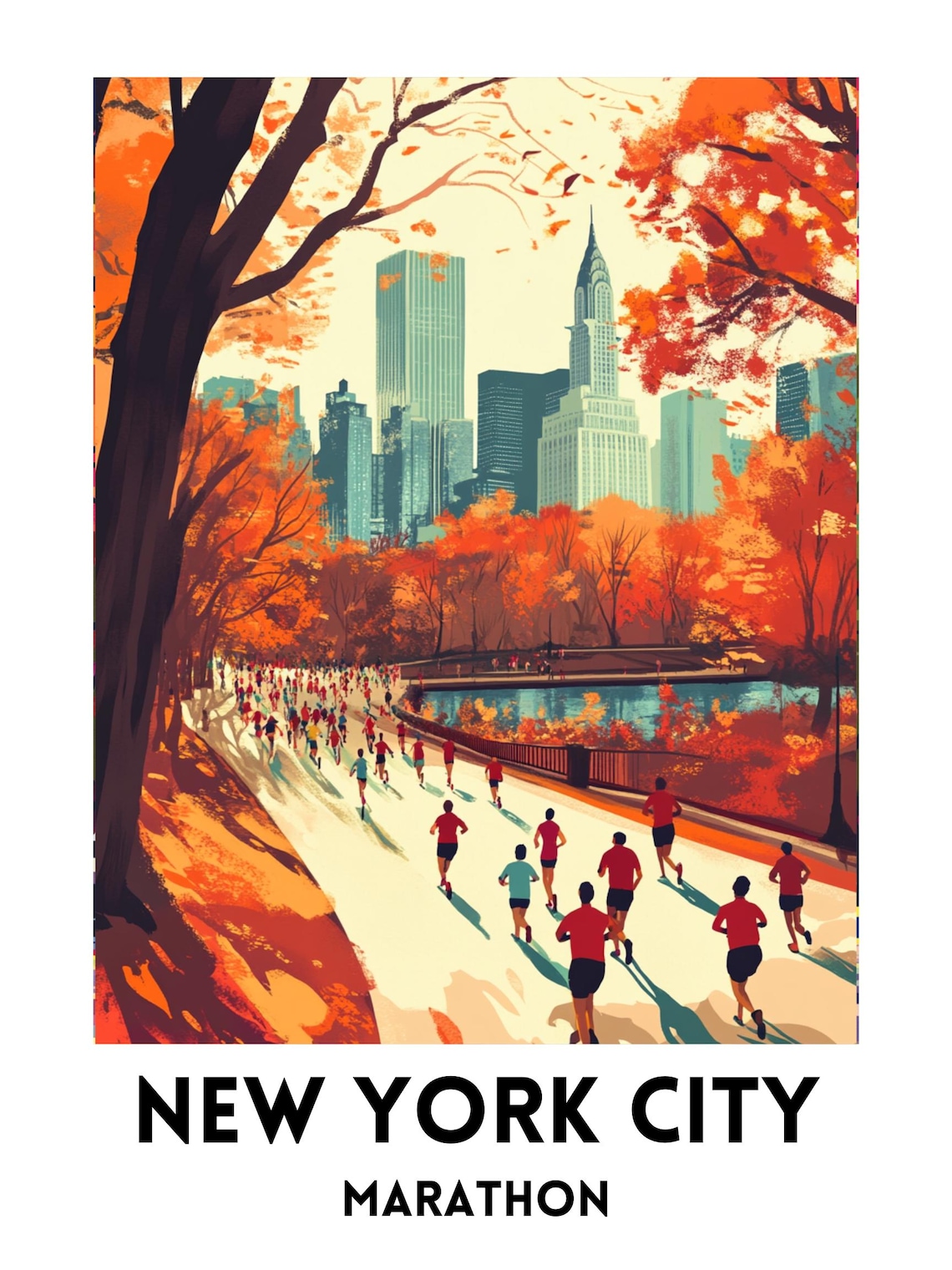 New York City Marathon Poster | New York City Marathon Gift | NYC ...