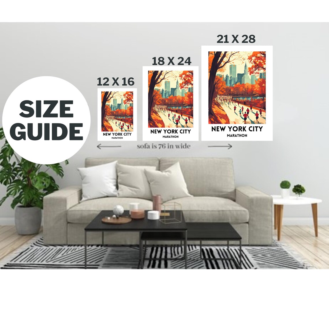 New York City Marathon Poster | New York City Marathon Gift | NYC ...