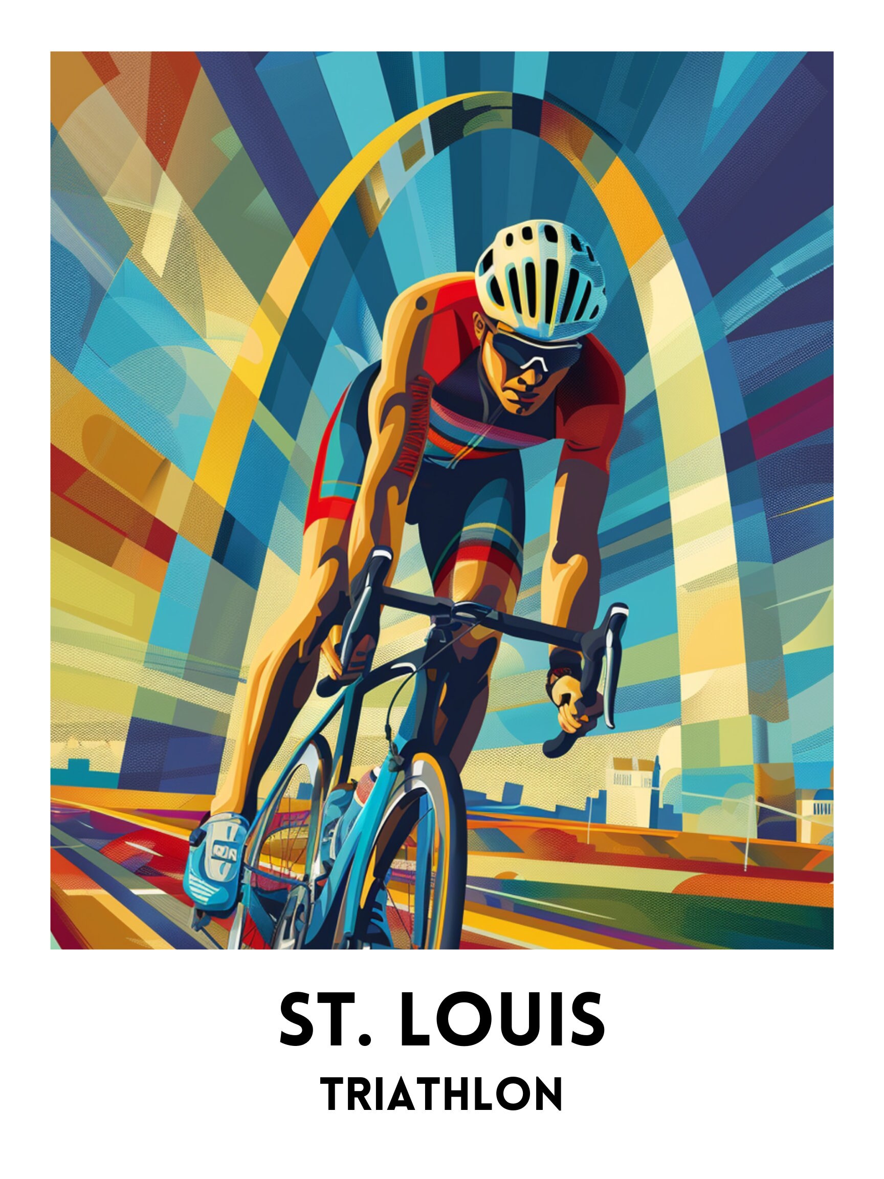 St. Louis Triathlon Poster | St Louis Triathlon Gift | St Louis ...