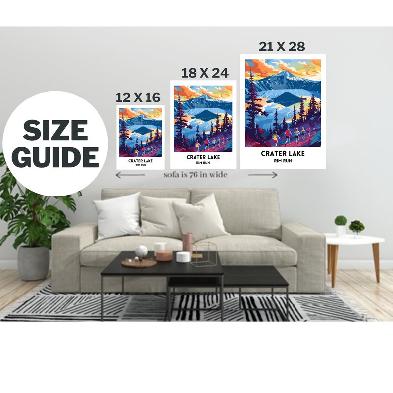 Crater Lake Rim Run Poster | Crater Lake Run Gift | Crater Lake Rim Run ...