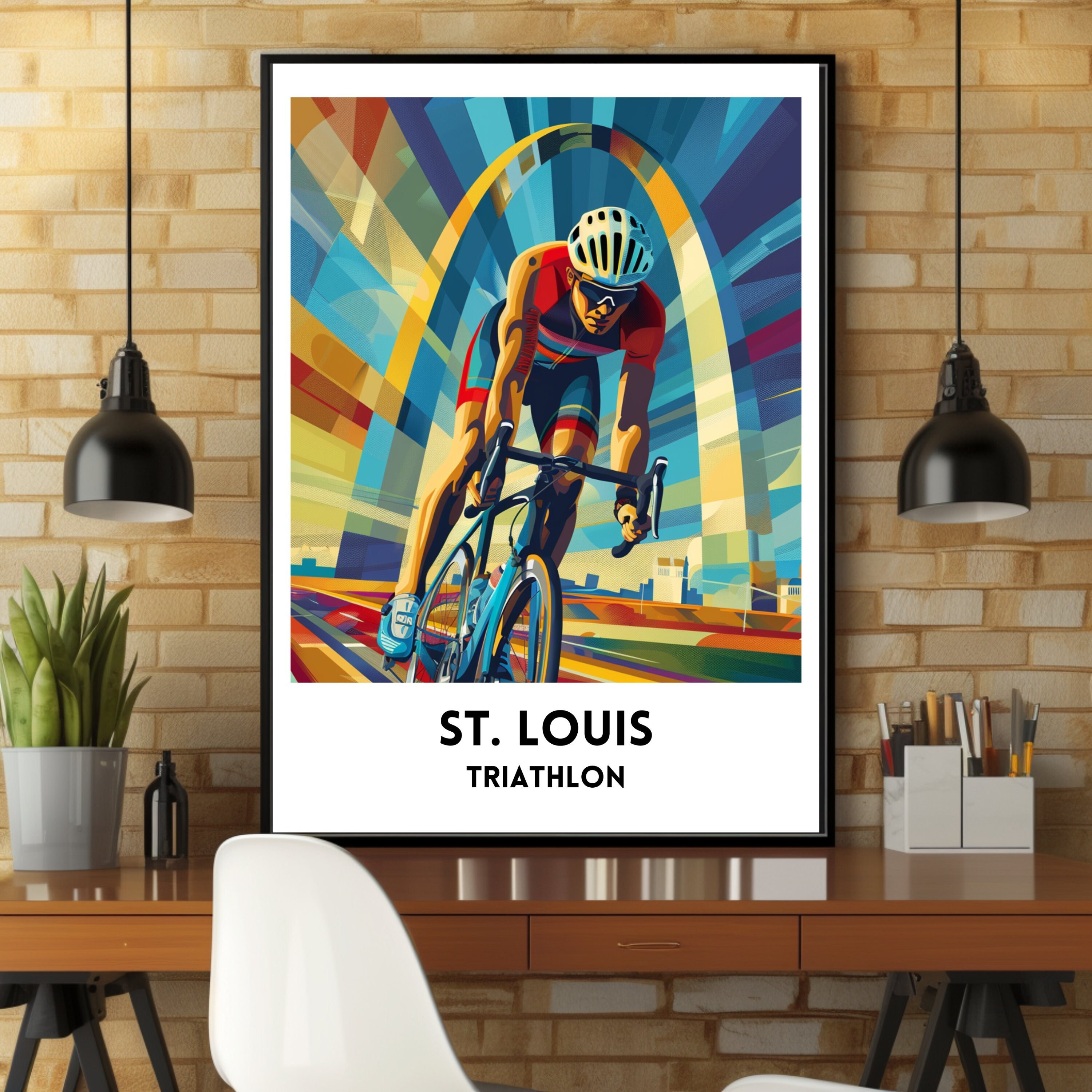 St. Louis Triathlon Poster | St Louis Triathlon Gift | St Louis ...