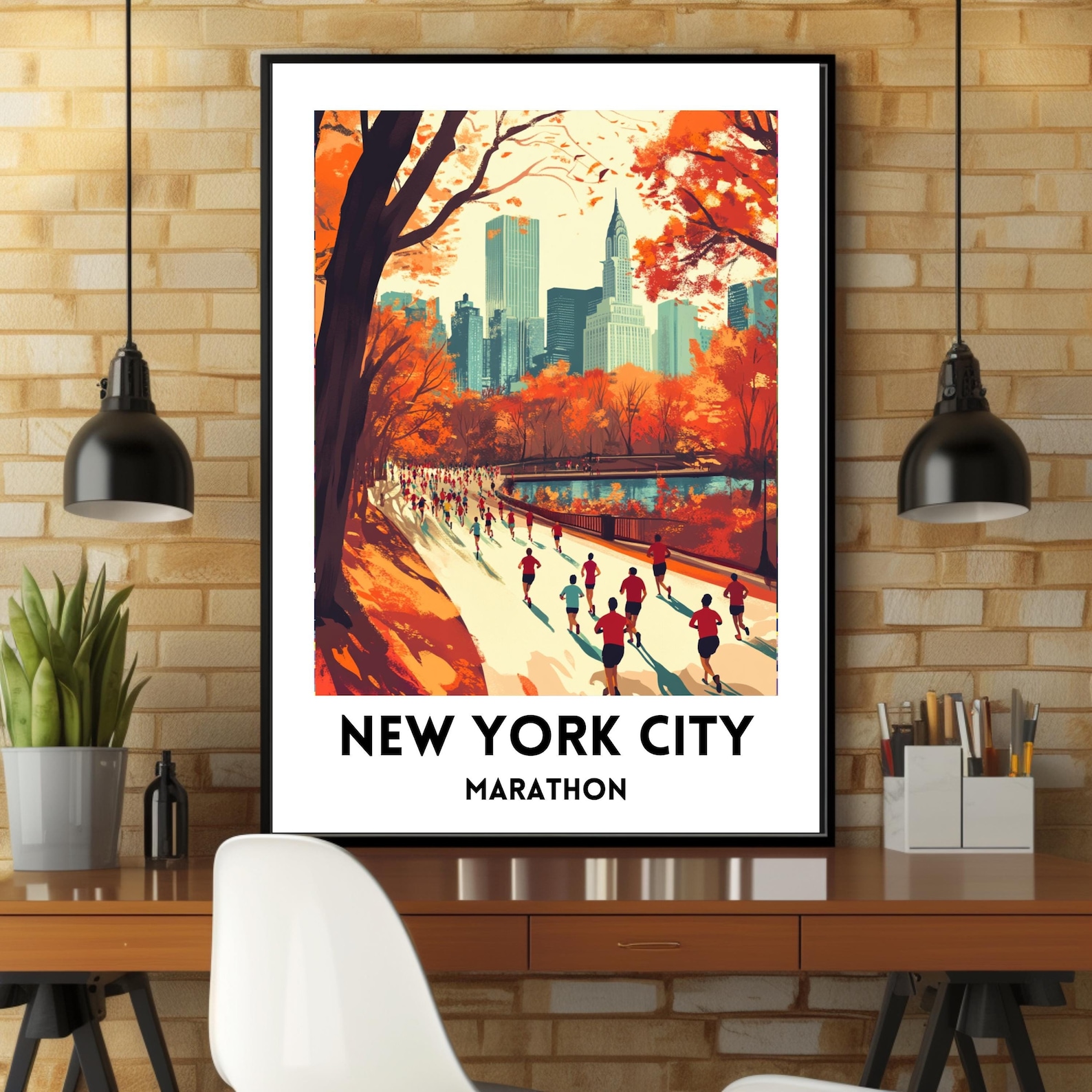 New York City Marathon Poster | New York City Marathon Gift | NYC ...