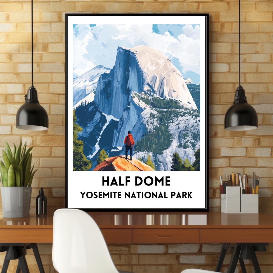 Half Dome Poster | Half Dome Gift | Yosemite National Park Poster ...