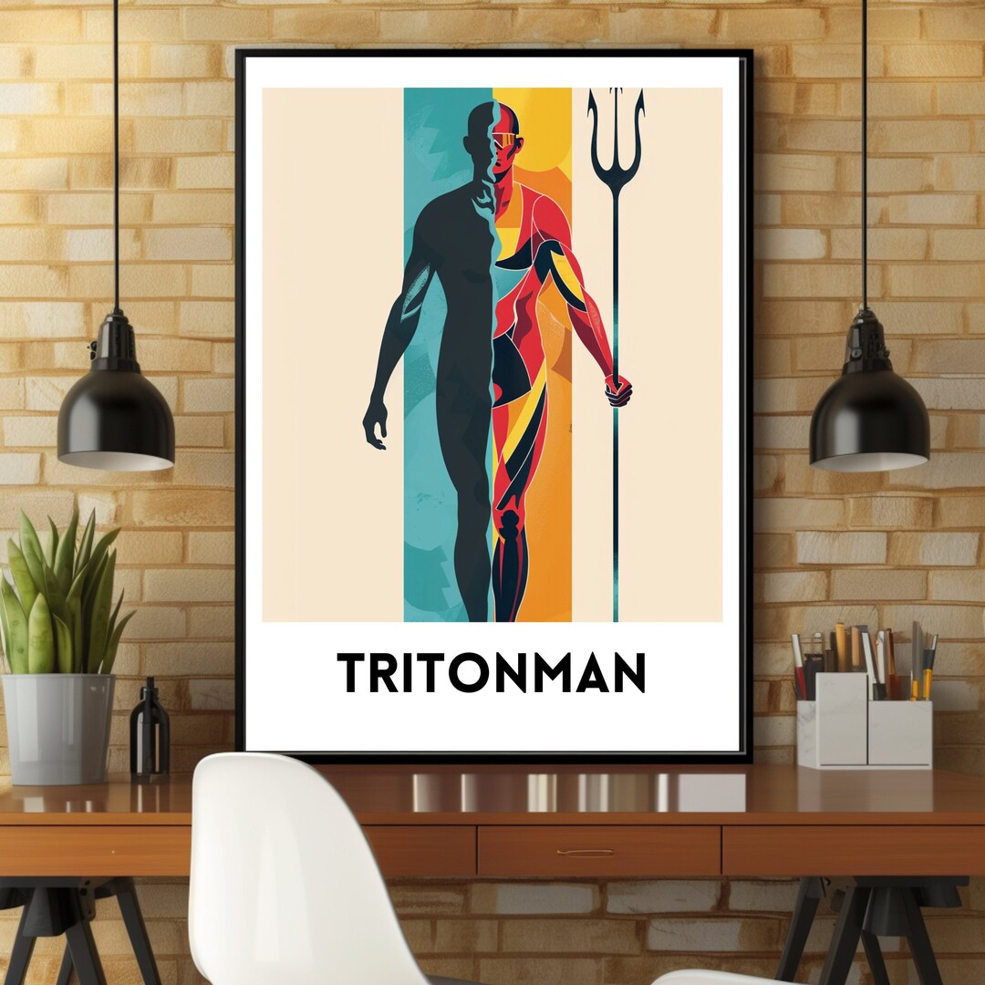 Tritonman Triathlon Poster | Tritonman Triathlon Gift | Tritonman ...