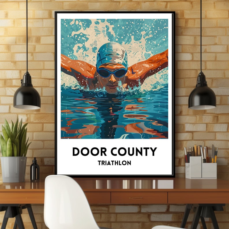 Door County Triathlon Poster | Door County Triathlon Gift | Door County ...