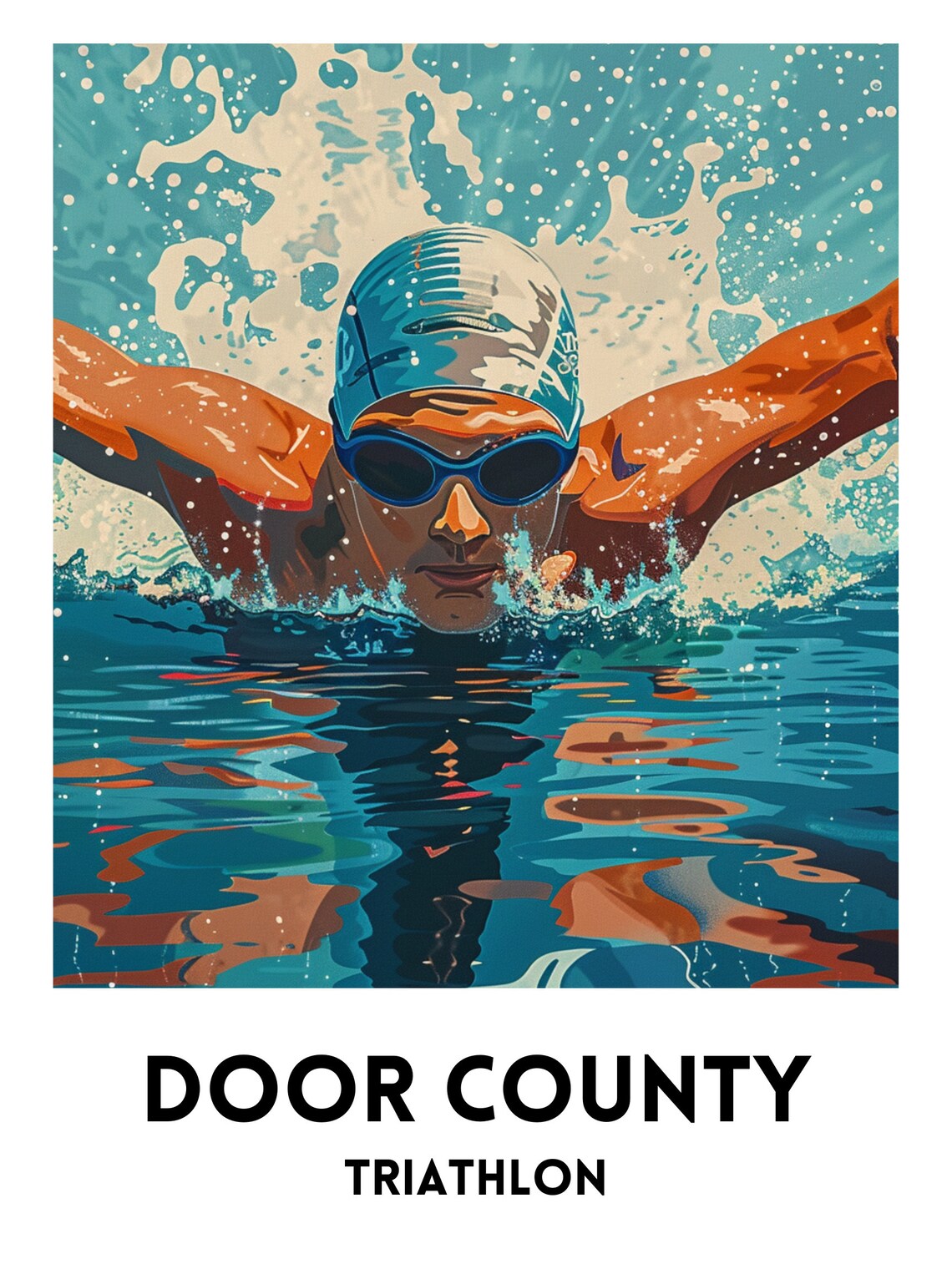 Door County Triathlon Poster | Door County Triathlon Gift | Door County ...