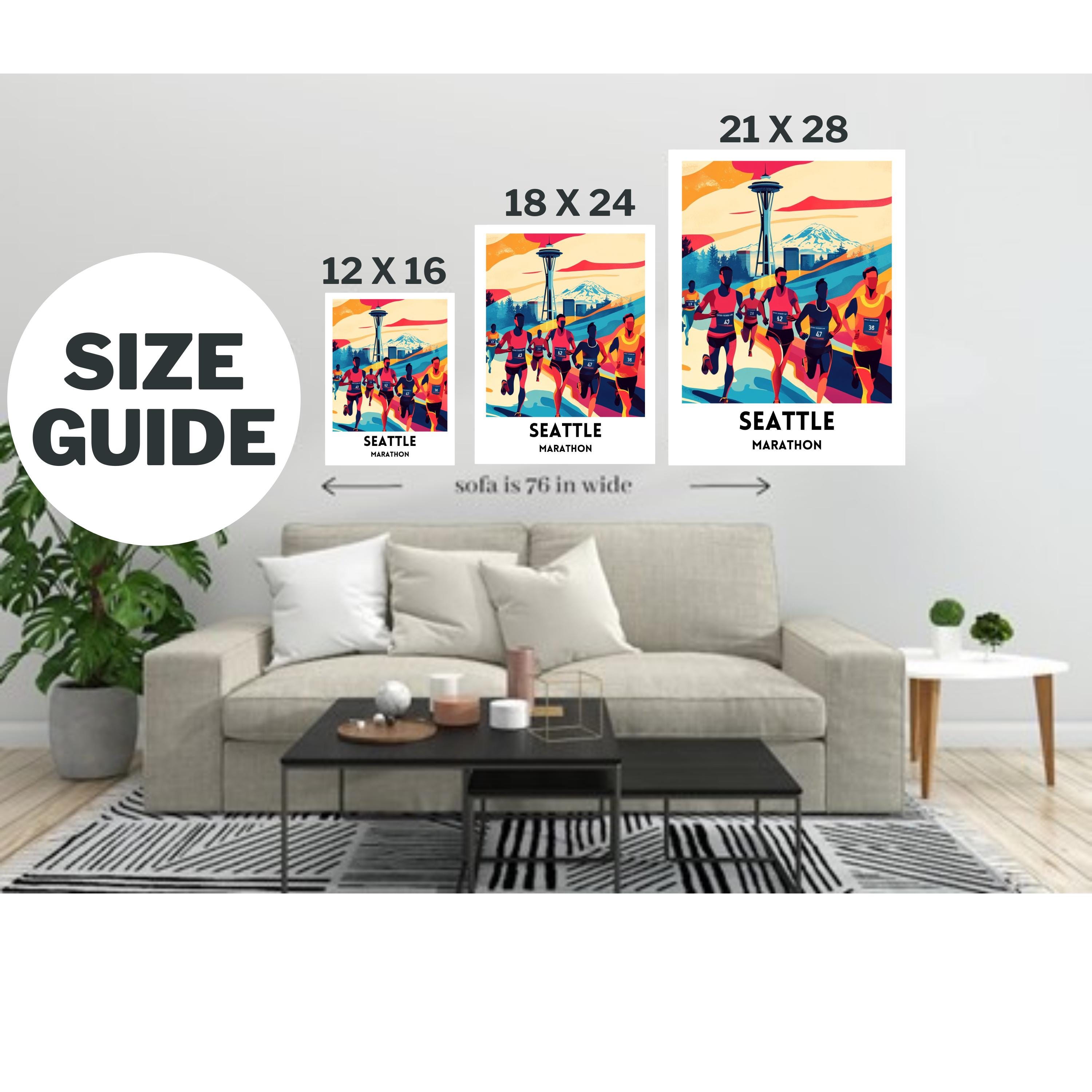 Seattle Marathon Poster | Seattle Marathon Gift | Seattle Marathon ...