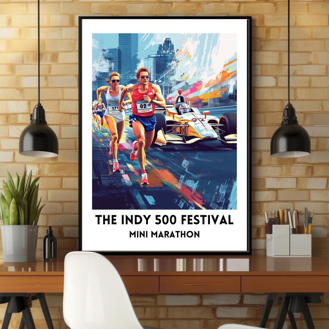 Indy 500 Festival Mini Marathon Poster | Indianapolis Marathon Gift ...