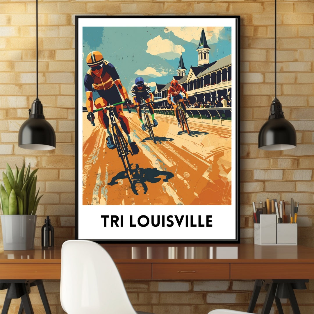 Tri Louisville Triathlon Poster | Louisville Triathlon Gift ...