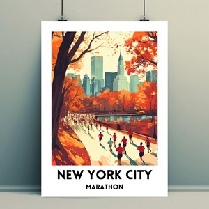 New York City Marathon Poster | New York City Marathon Gift | NYC ...