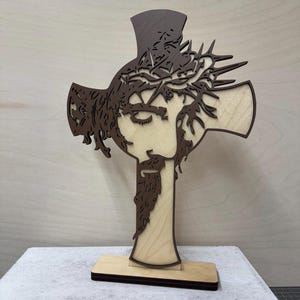Jesus and Cross - Wood Cross, Christian Decor, Faith, Home Decor ...