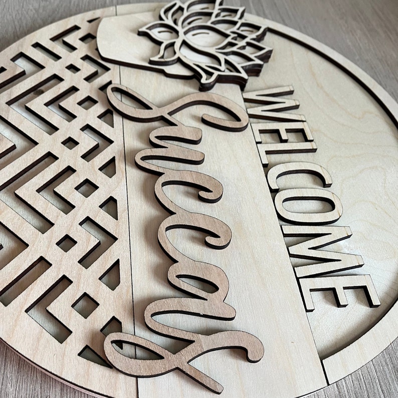 Welcome Succas Door Sign DIY Door Wreath Do It Yourself Wood - Etsy