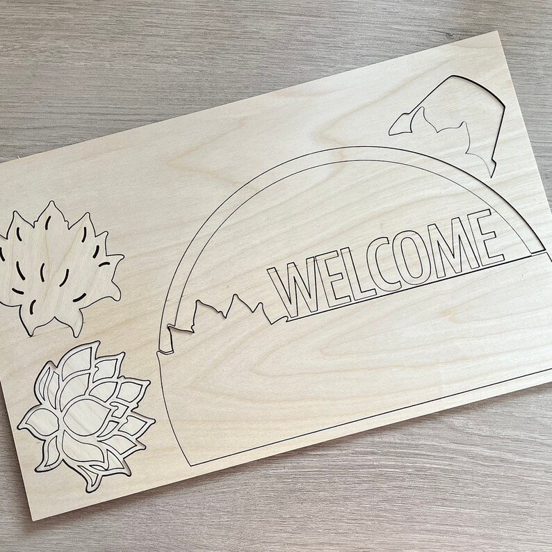 Welcome Succas Door Sign DIY Door Wreath Do It Yourself Wood - Etsy