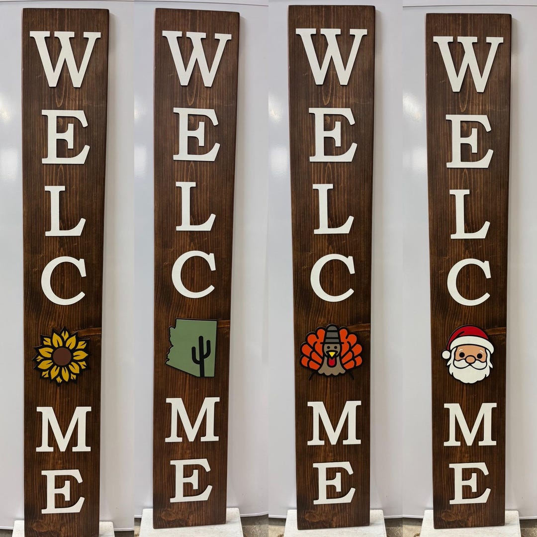 Interchangeable Porch Sign, Welcome Sign, Holiday Porch Sign, Layered ...